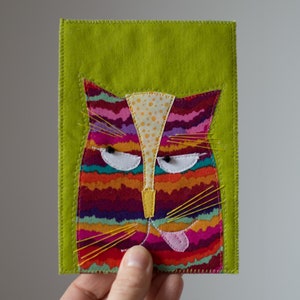 8 PDF Patterns for Fabric Cat Portrait Postcards / Raw Edge Applique ...