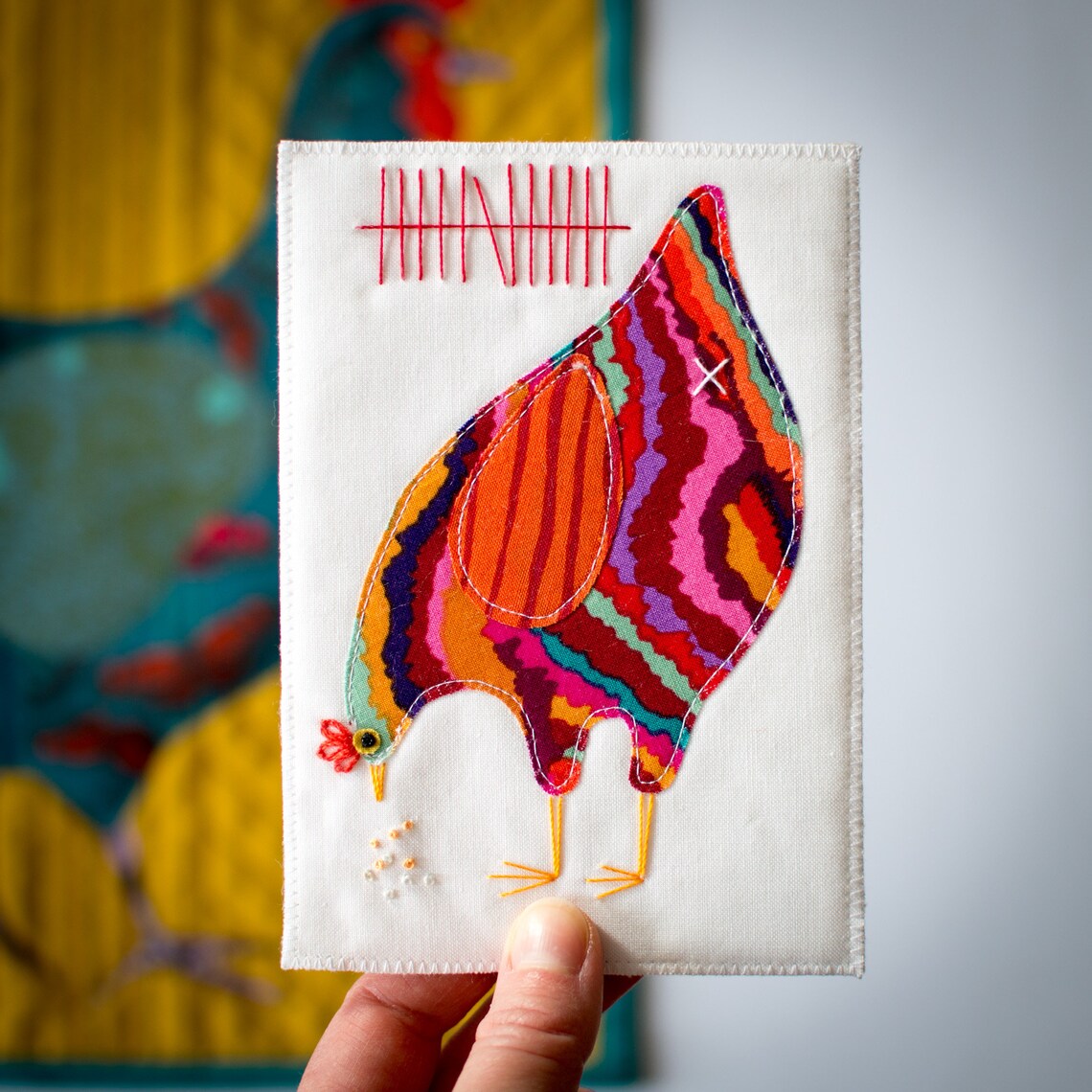PDF Pattern for Fabric Postcard With Raw Edge Applique of Hungry ...