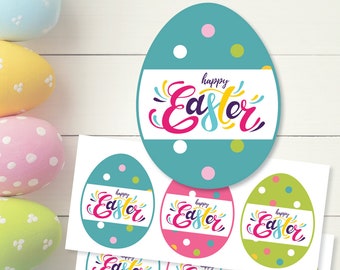 Happy Easter Bunny Gift Tags Printable Digital Download - Etsy