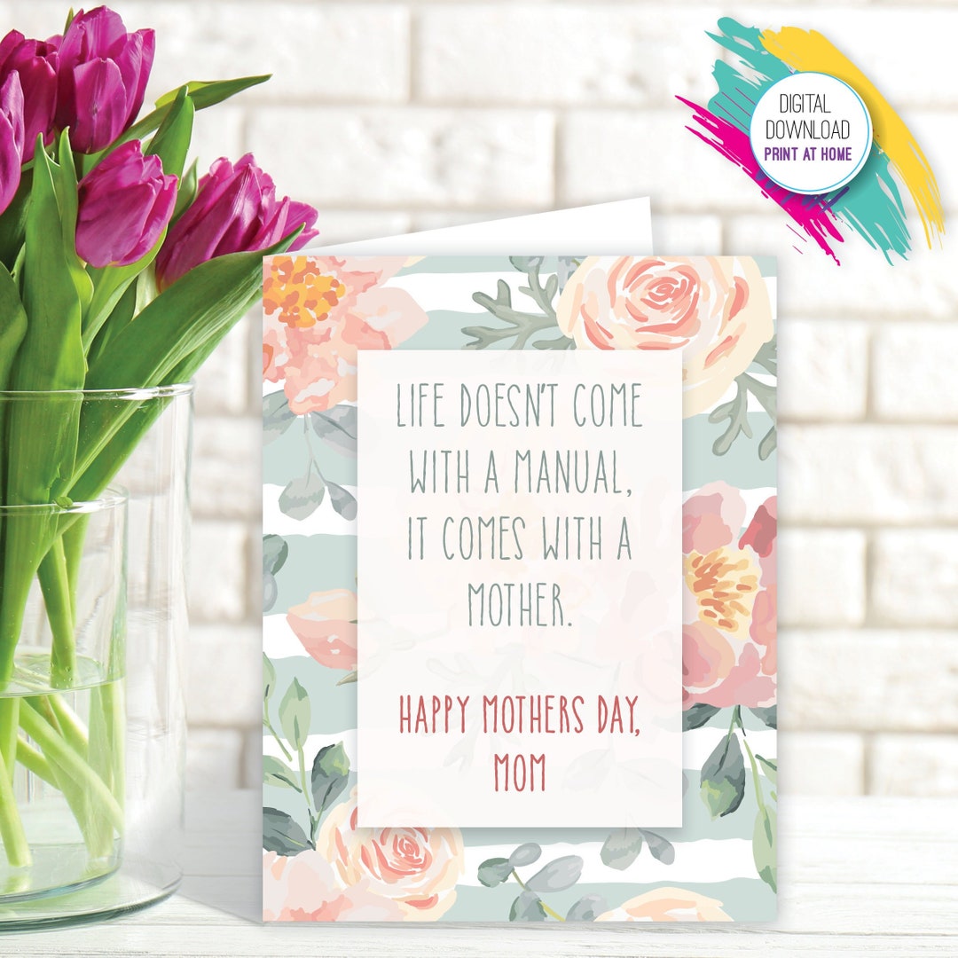 Mothers Day Card Printable Digital Download - Etsy