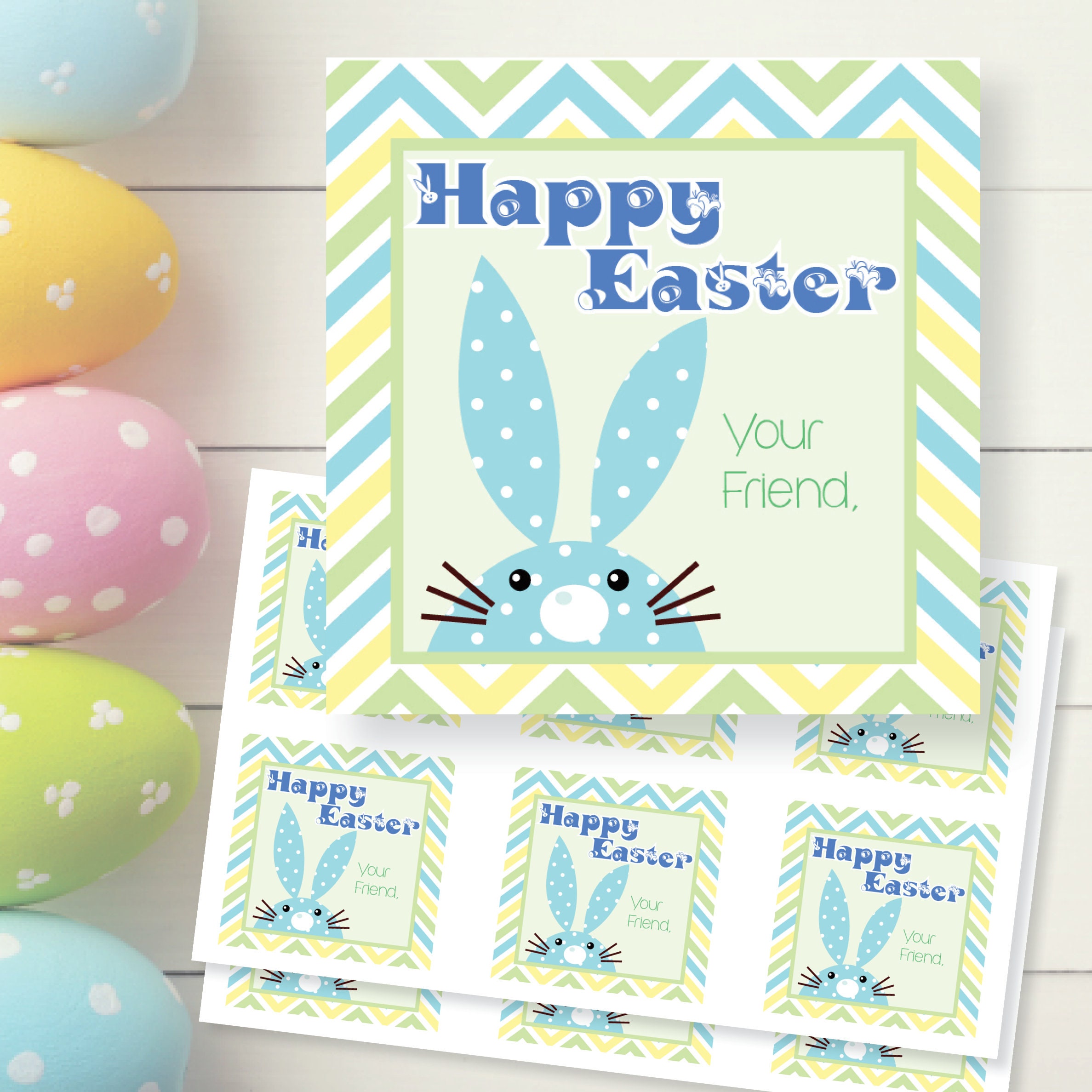 Happy Easter Bunny Gift Tags Printable Digital Download - Etsy