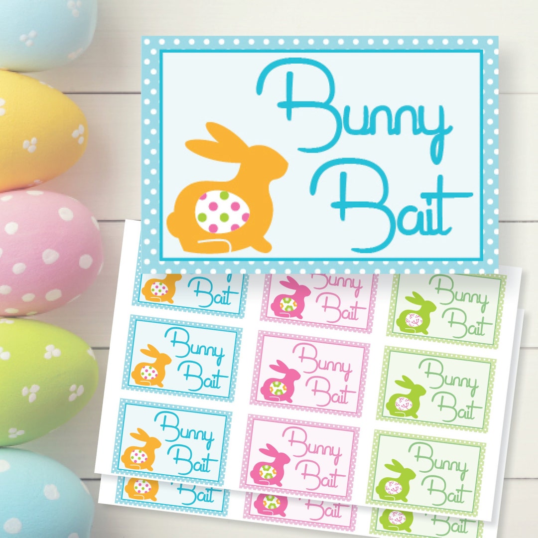 Easter Bunny Bait Gift Tags Printable Digital Download - Etsy