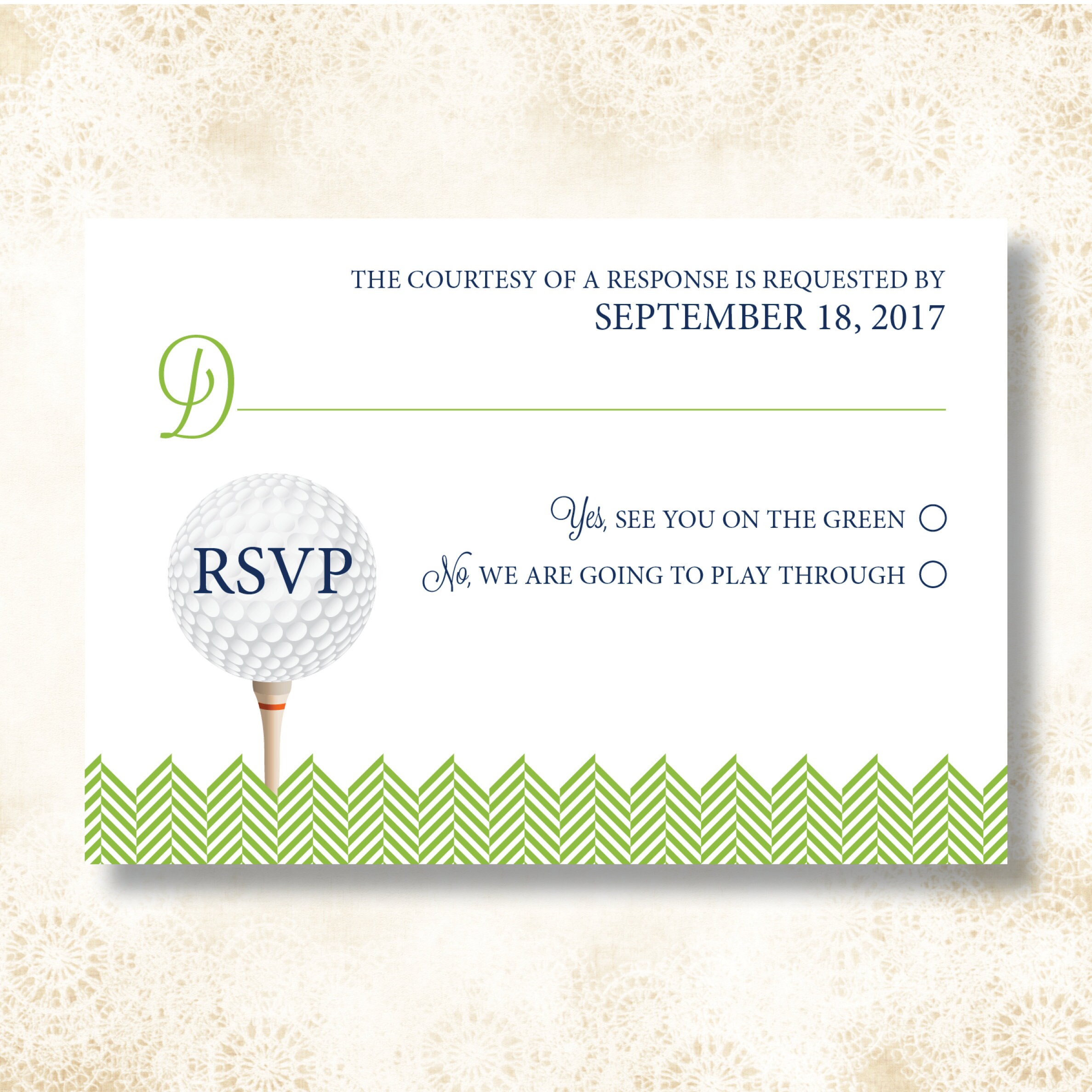 5x7 Customized Wedding Invitation - Golf Themed - Etsy