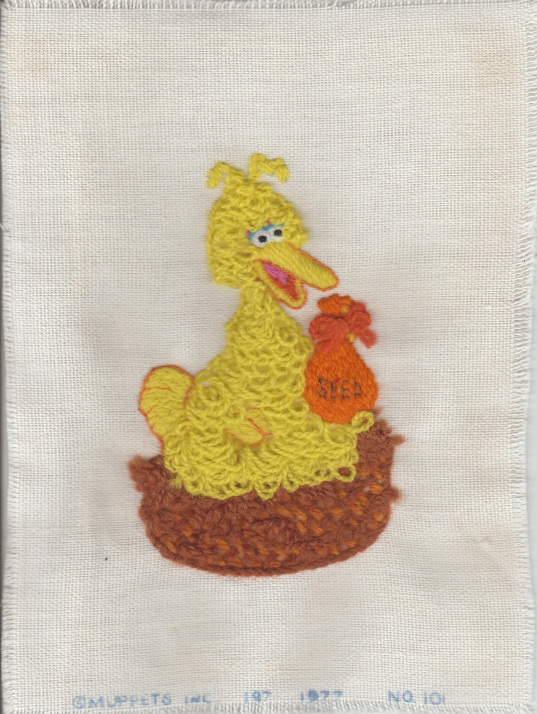 Vintage Sesame Street Big Bird Completed Needlepoint (5" X 7") - Etsy