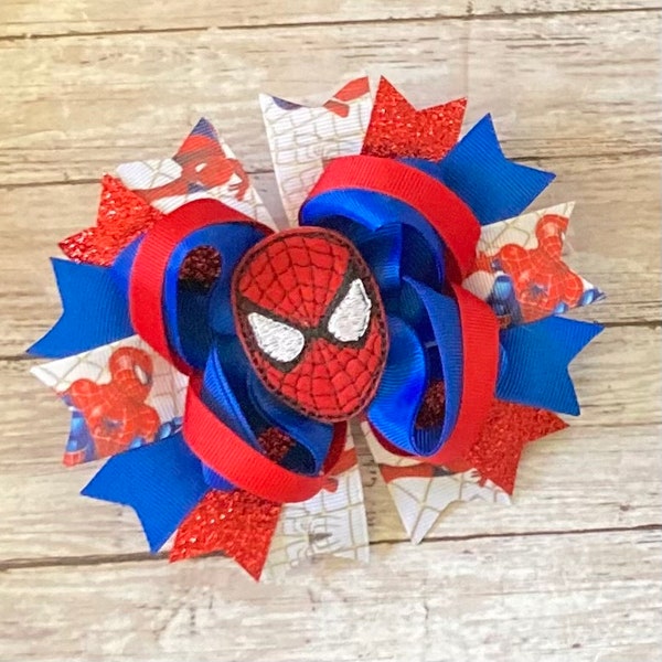 Spiderman Hair Bow - Etsy
