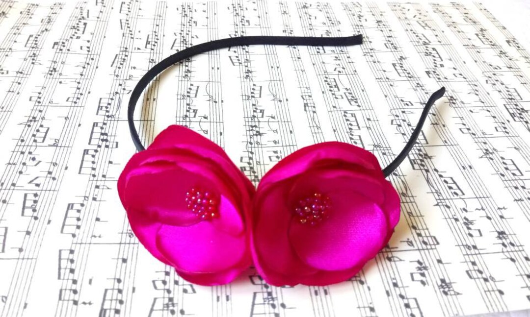 Fuchsia Flower Headband Adult Magenta Headdress Flower Headband Magenta ...
