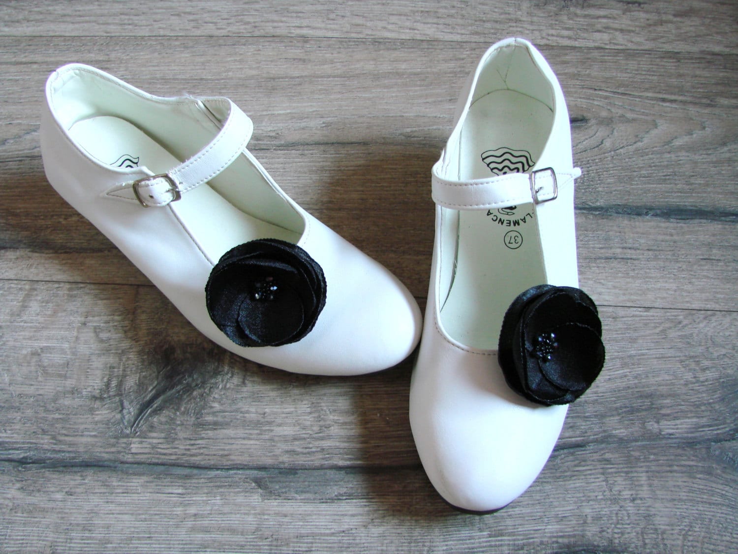 Black flower shoe clips Black shoe accessorry Black shoe clips | Etsy