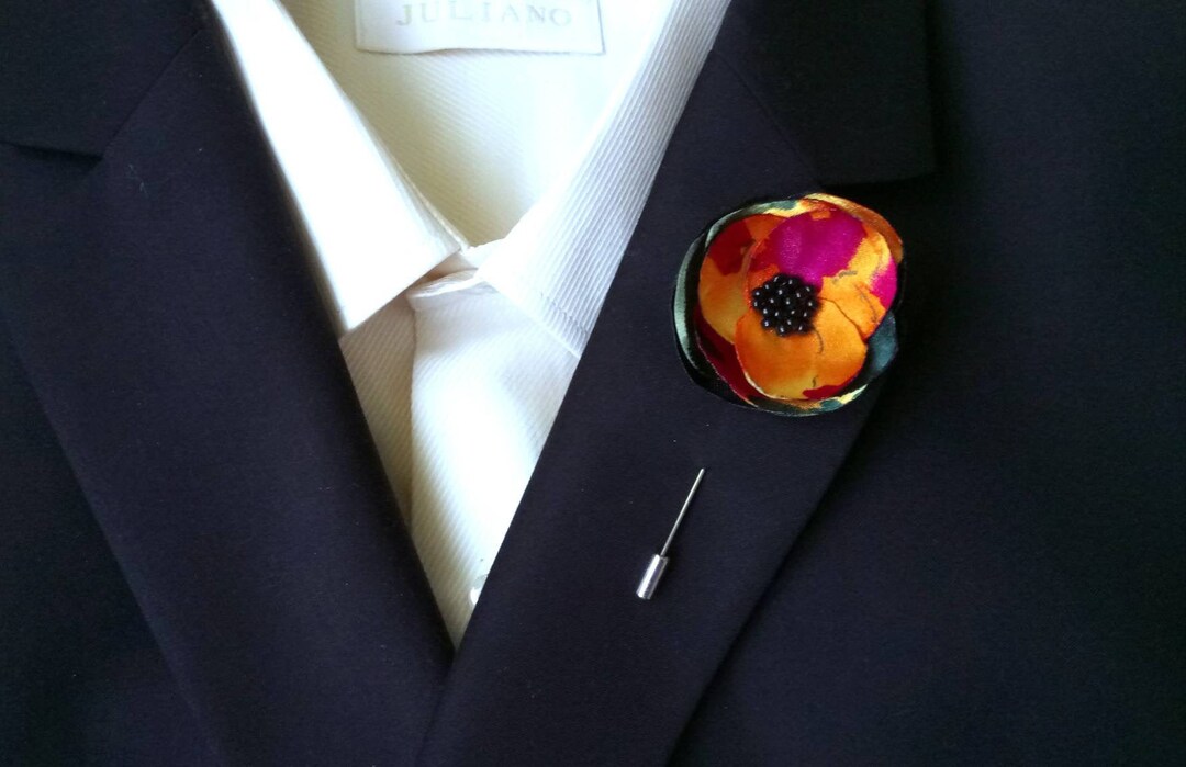 Flower Boutonnière Unique Flower Pin Men's Lapel Flower Colorful Flower ...