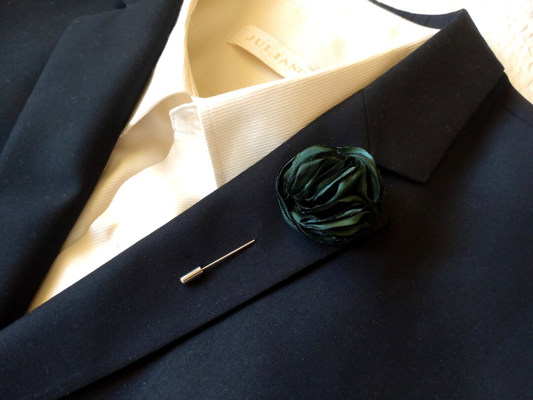 Forest Green Lapel Pin Forest Green Suit Pin Forest Green Wedding Pin ...