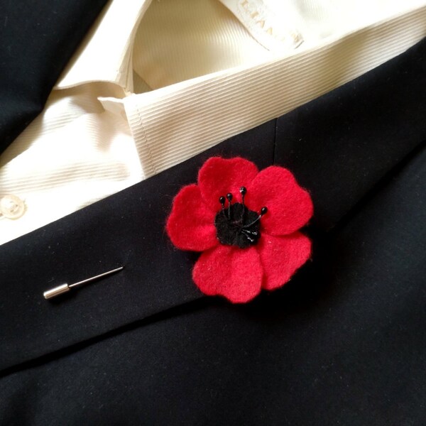 Poppy Lapel Pin - Etsy