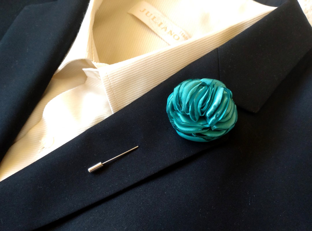 Blue Lapel Pin Suit Brooch Turquoise Blue Boyfriend Gift Wedding Pin ...