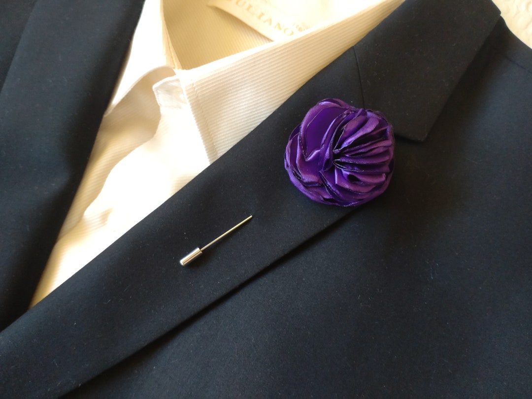 Purple Pin Suit Brooch Purple Flower Pin Purple Wedding Pin Purple ...