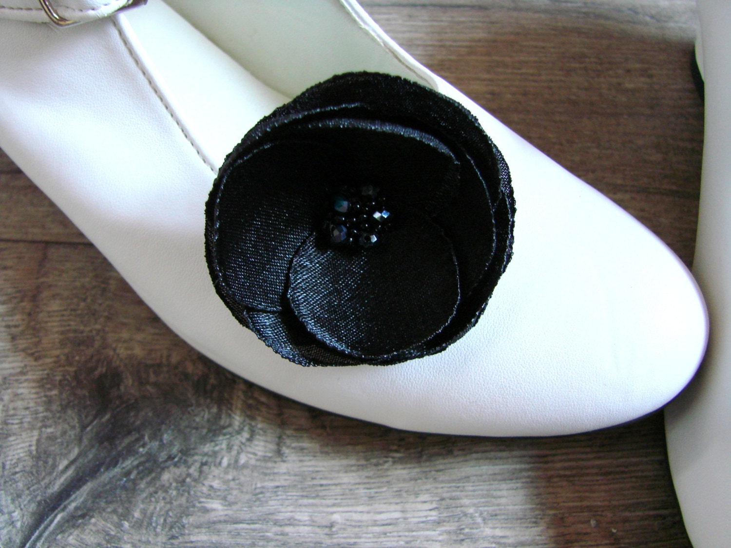 Black flower shoe clips Black shoe accessorry Black shoe clips | Etsy