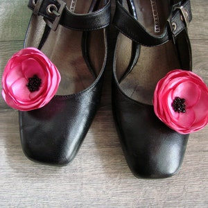 Pink Shoe Clips Pink Shoe Accessorry Pink Flower Shoe Clips Bridal Pink ...