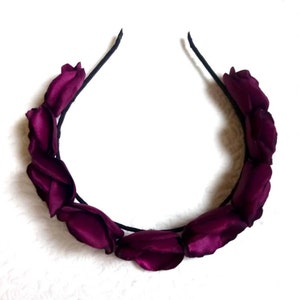 Plum Flower Crown Plum Headband Flower Girl Plum Bridal Headdress Plum ...
