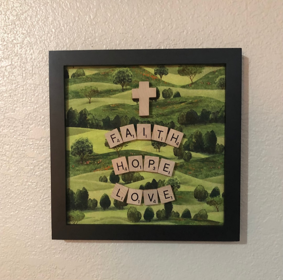 Faith Hope Love Scrabble Art Picture Frame - Etsy