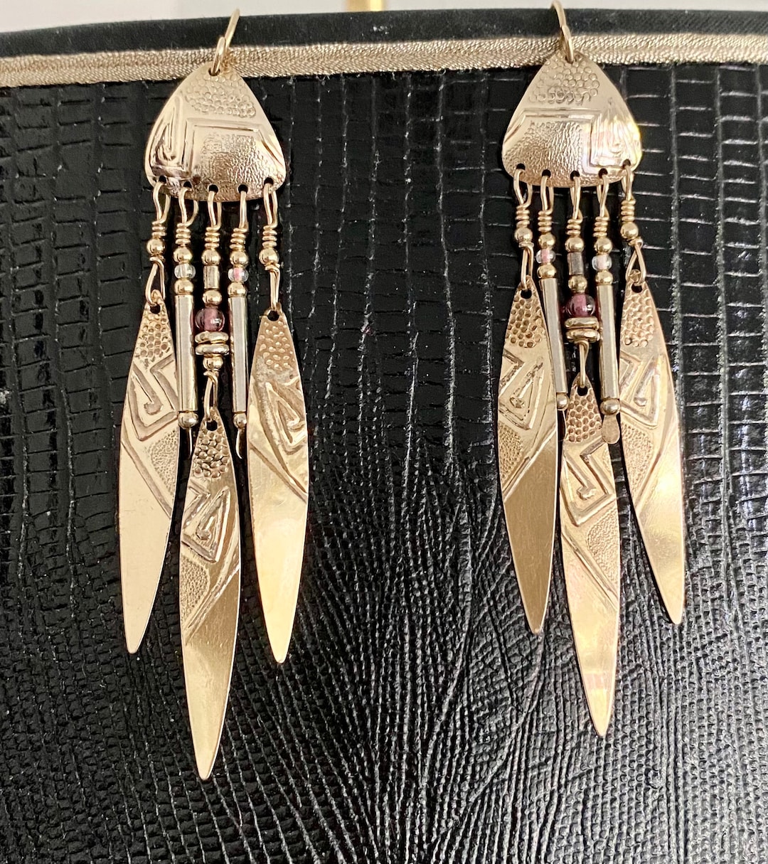 Artisan Signed Tabra Embossed 14k Gold-filled Pyramid Shield With ...