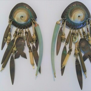 Tabra Sea Goddess Mexican Cats Eye Dentalium Shell Abalone MOP Bone ...