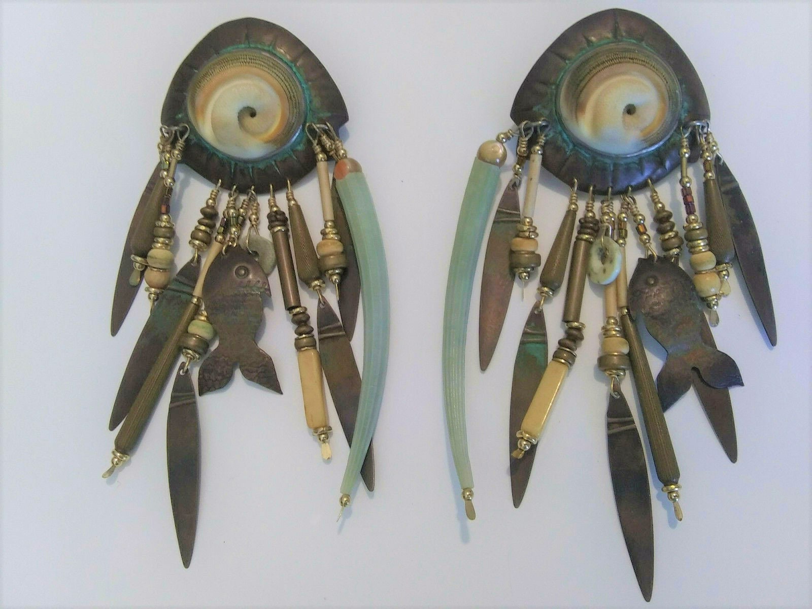 Tabra Sea Goddess Mexican Cats Eye Dentalium Shell Abalone MOP Bone ...