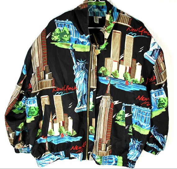 Rare FUDA World Trade Center Silk Bomber Hip Hop Vint… - Gem