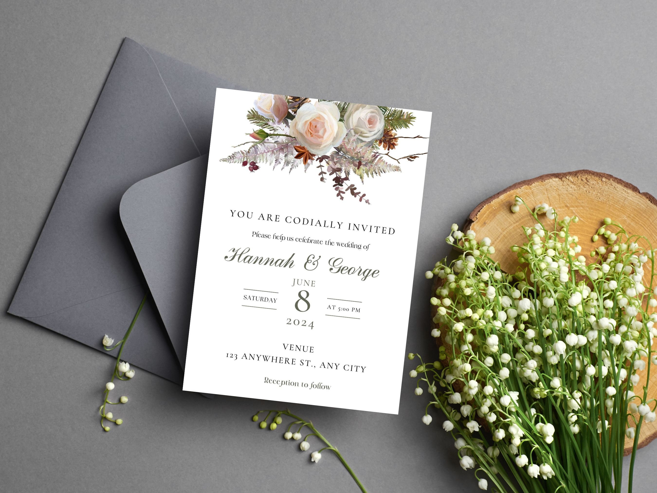 Wedding Invitation Template Wedding Invitation Editable and Printable ...