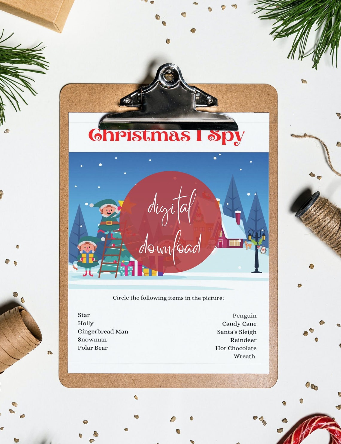 Christmas I-spy Game Printable Christmas Game Classroom - Etsy