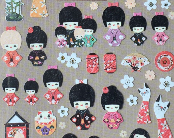 Japanese Doll Sticker, Japan Style Sticker,japan Little Things Stickers ...