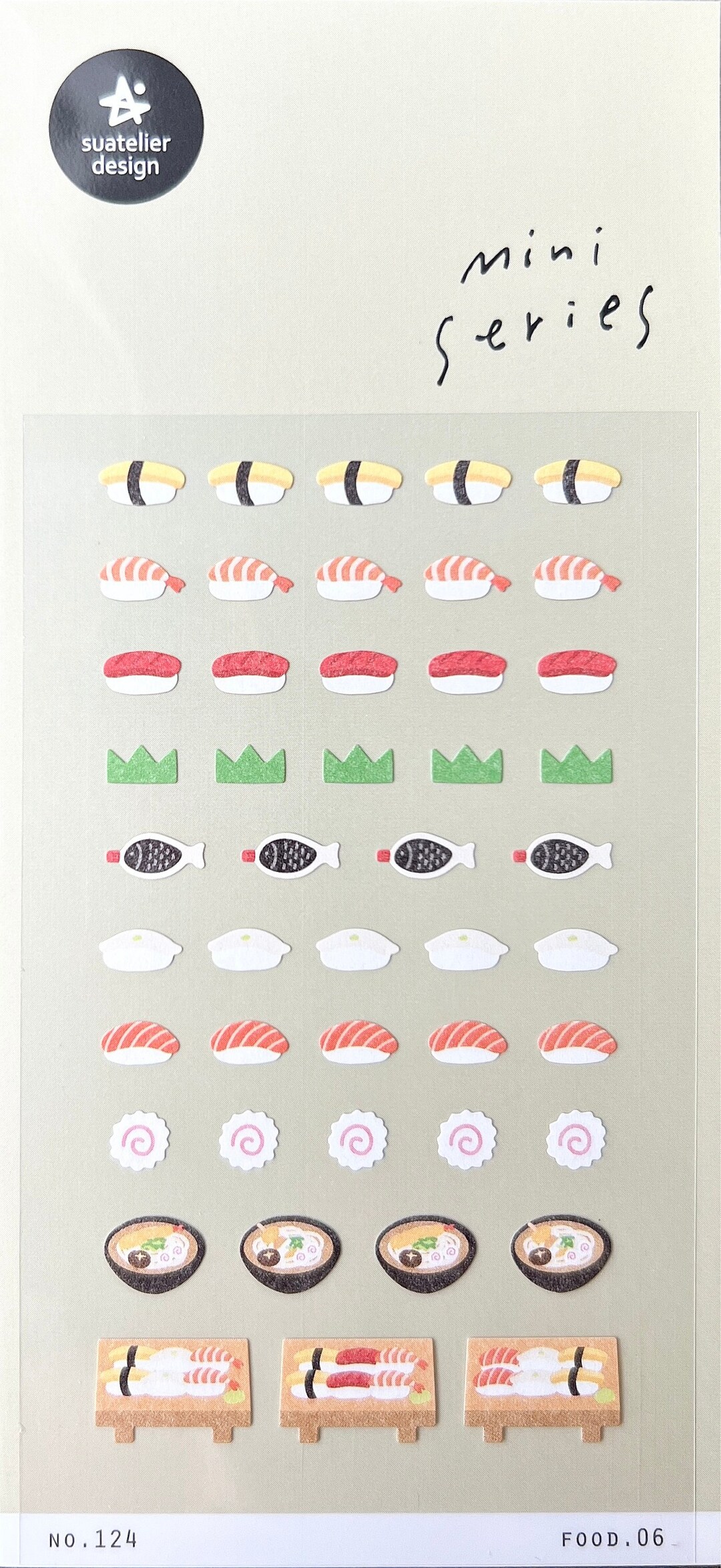 Suatelier Mini Sushi Japanese Food Deco Sticker, Sticker, Pink Bow ...