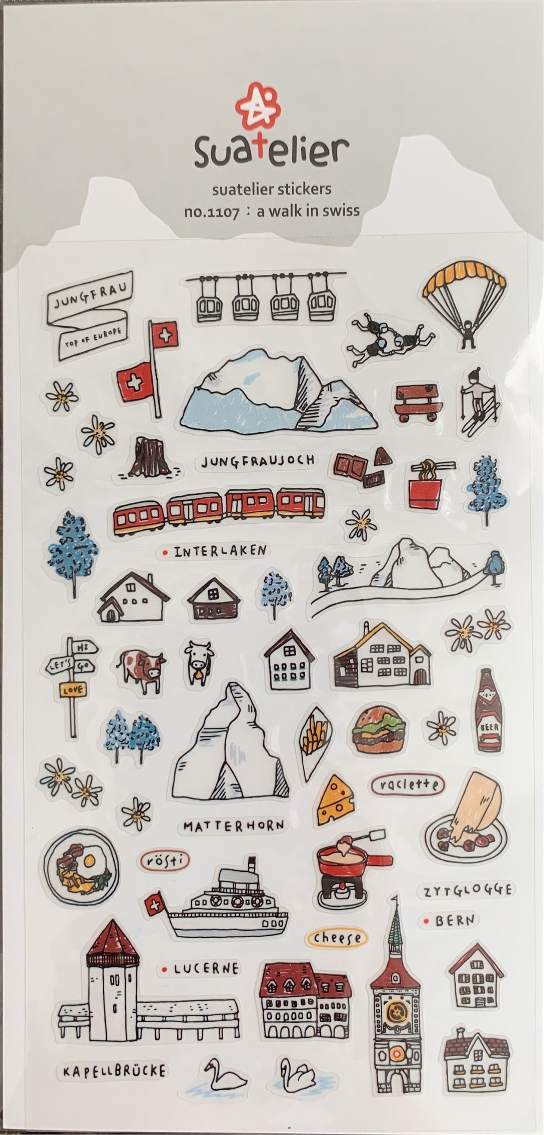 Suatelier Sonia Swiss Switzerland Theme Stickers , Travel Stickers ...