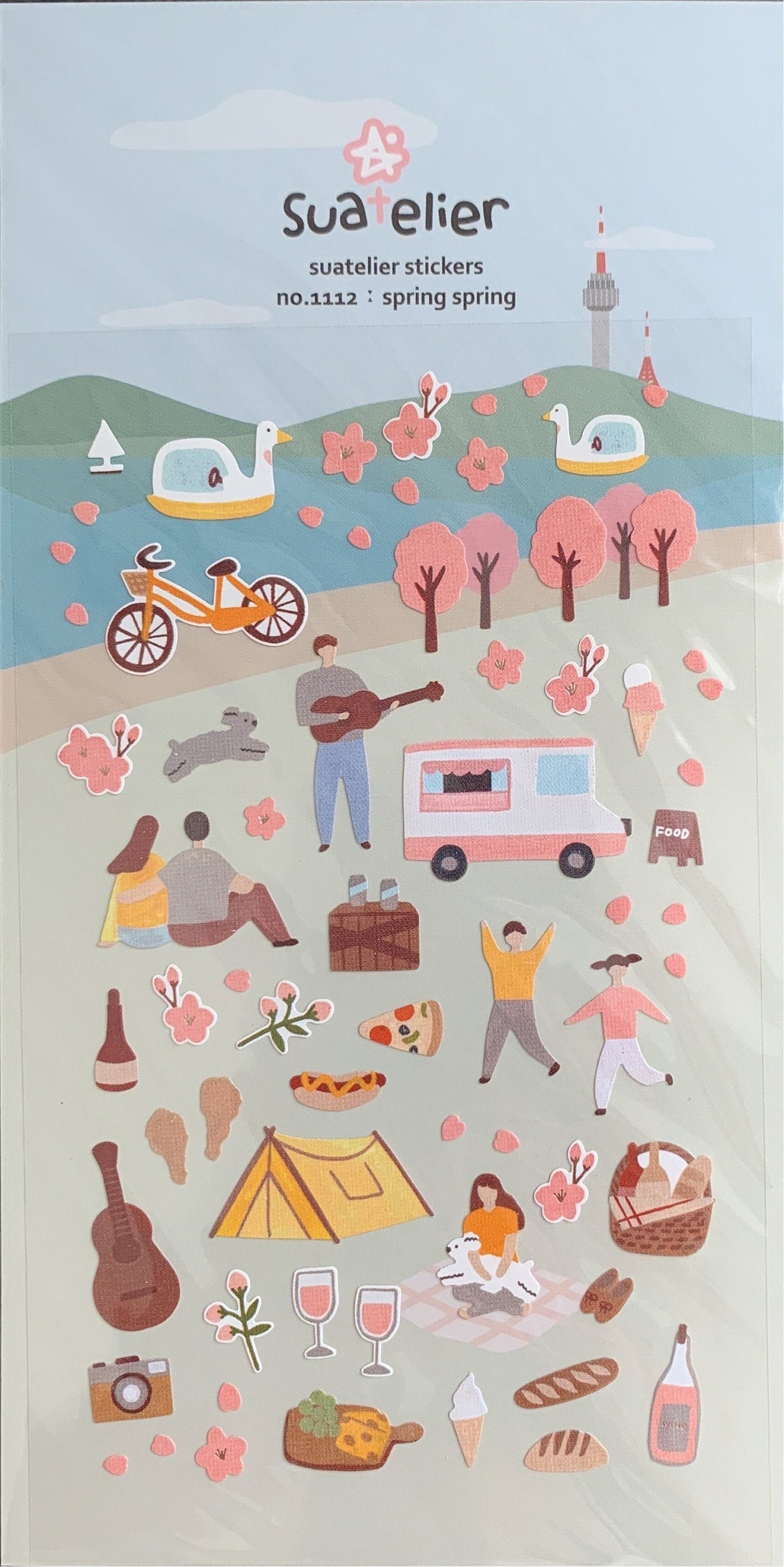 Suatelier Sonia Spring Picnic Camping Theme Stickers , Travel Stickers ...