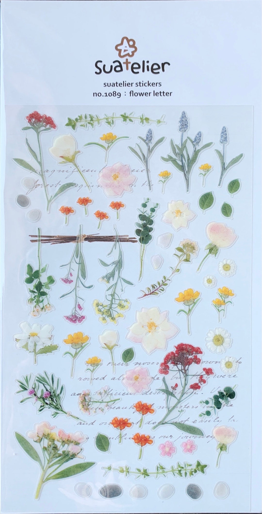 Flower Letter Stickerflower Stickerplant Stickergarden - Etsy