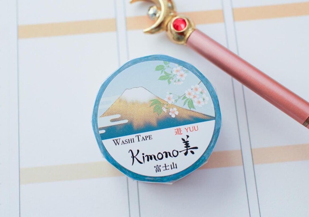 Kimono Beauty Mountain Fuji fuji-san Gold Foil Washi Tape/floral ...