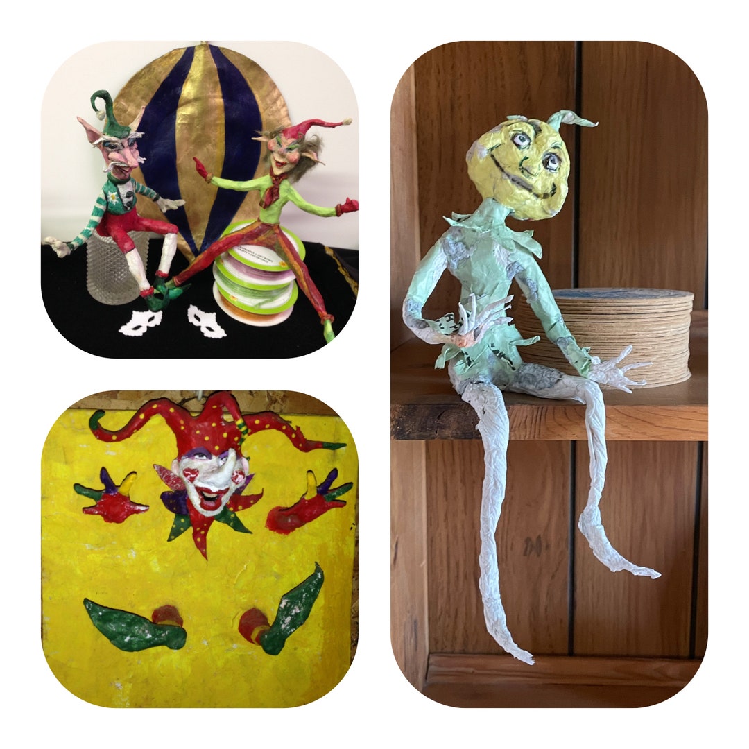 Papier Mâché Whimsical Figurines Custom Tutorials With Instructions - Etsy