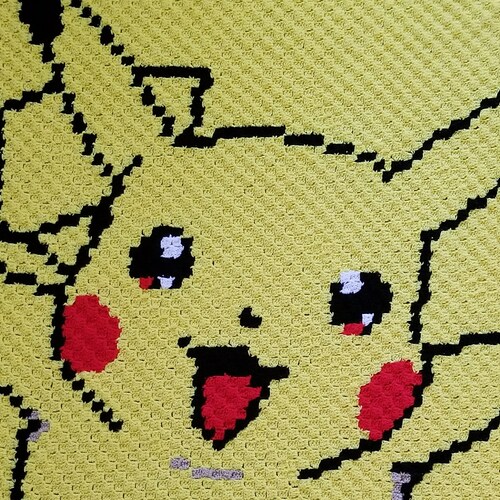 Pikachu Corner to Corner Crochet Blanket Pattern | Etsy