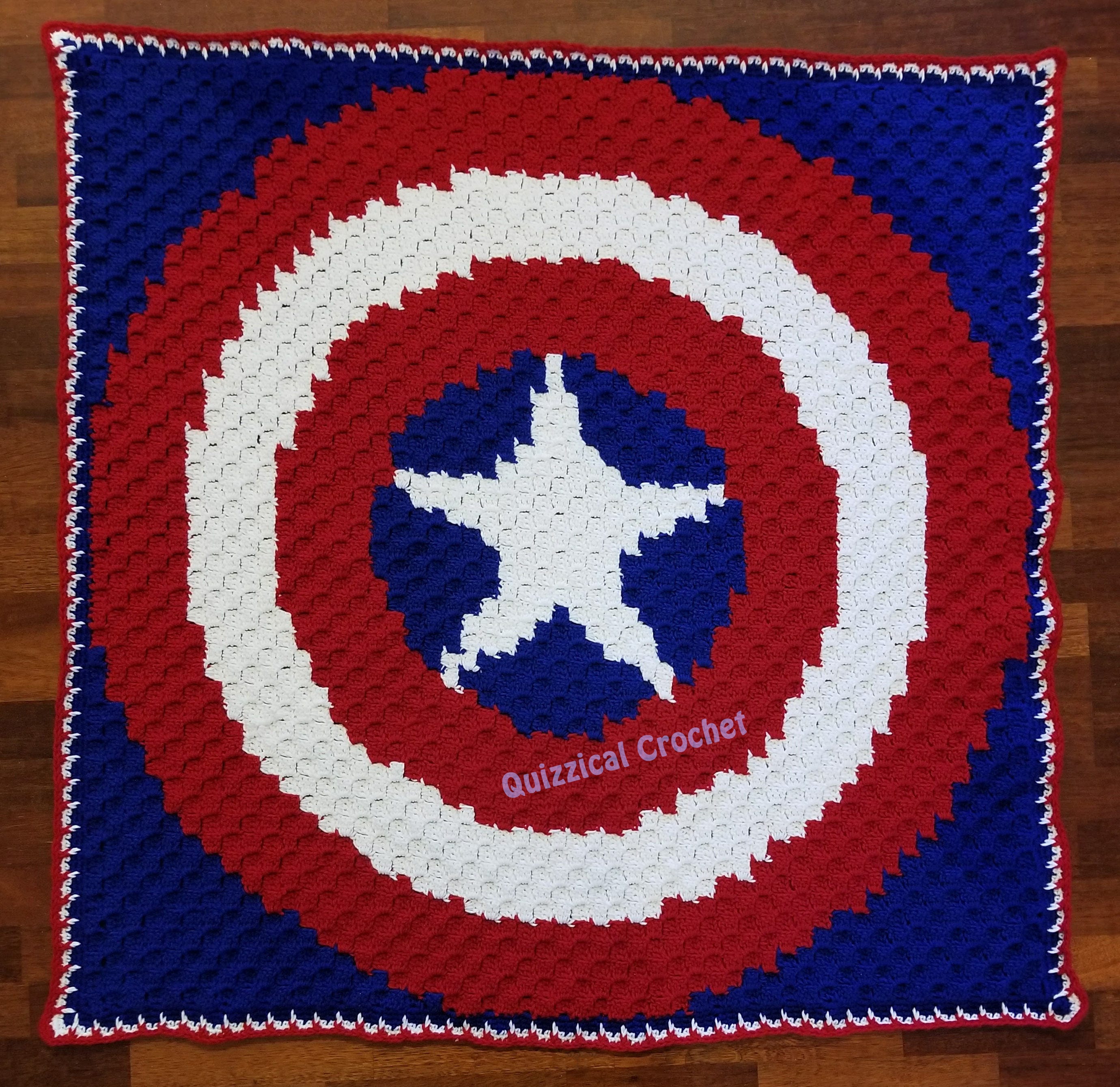 Captain America Shield Corner to Corner Crochet Pattern - Etsy