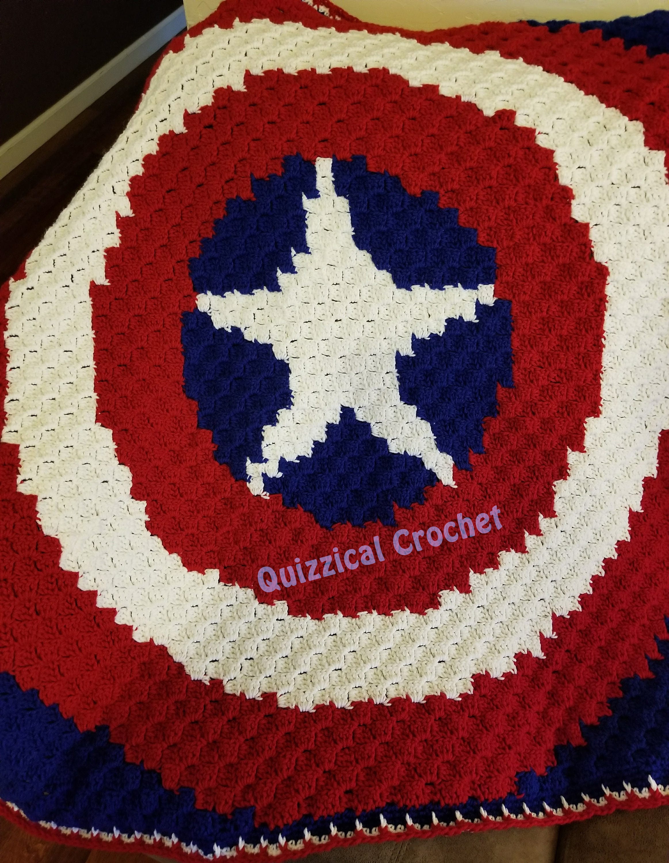 Captain America Shield Corner to Corner Crochet Pattern - Etsy