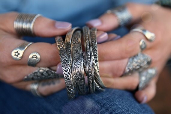 Boho Cuff Bracelet Boho Jewelry Boho Stacking Cuff Bracelet Etsy