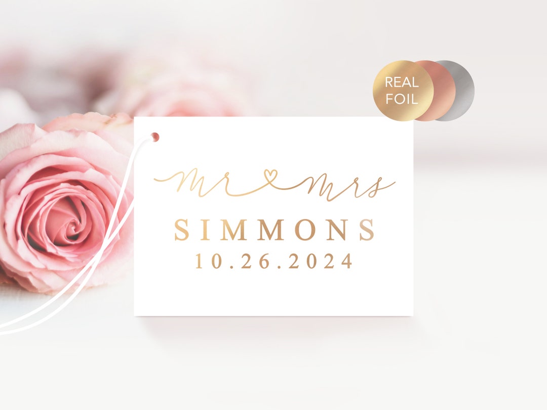 Personalized Mr & Mrs Favor Tags, Custom Favour Tag, Wedding Tag ...