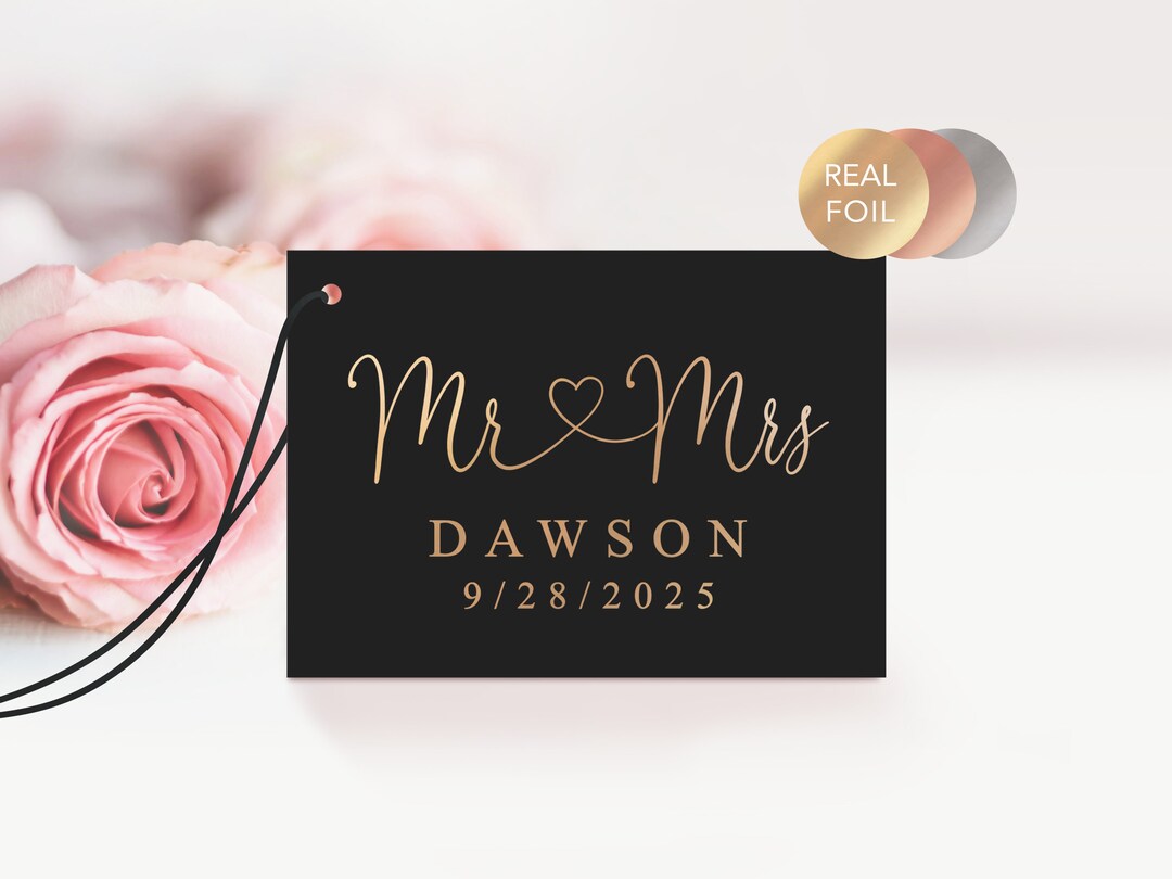 Mr & Mrs Custom Favor Tags, Personalized Favor, Wedding Tag ...