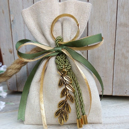 25 Pcs Olive Tree Favor-linen Bag Favor-koufeta - Etsy