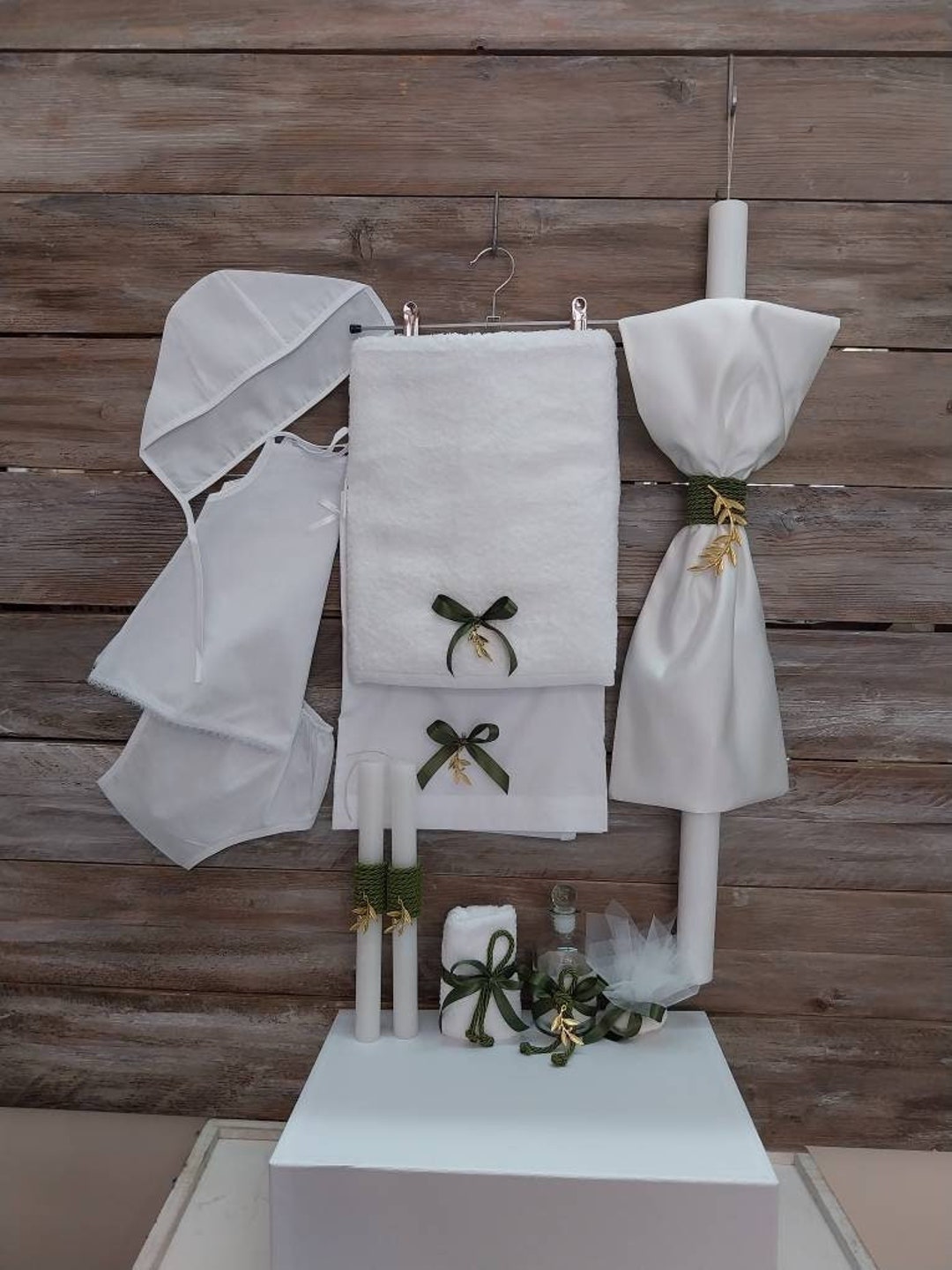 Baptism Set With Olive Branch-elegant Refined- Baptism-orthodox Baptism ...
