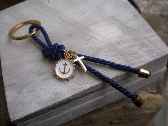 Nautical martyrika-Luxury Key chains Favors Gold and blue | Etsy