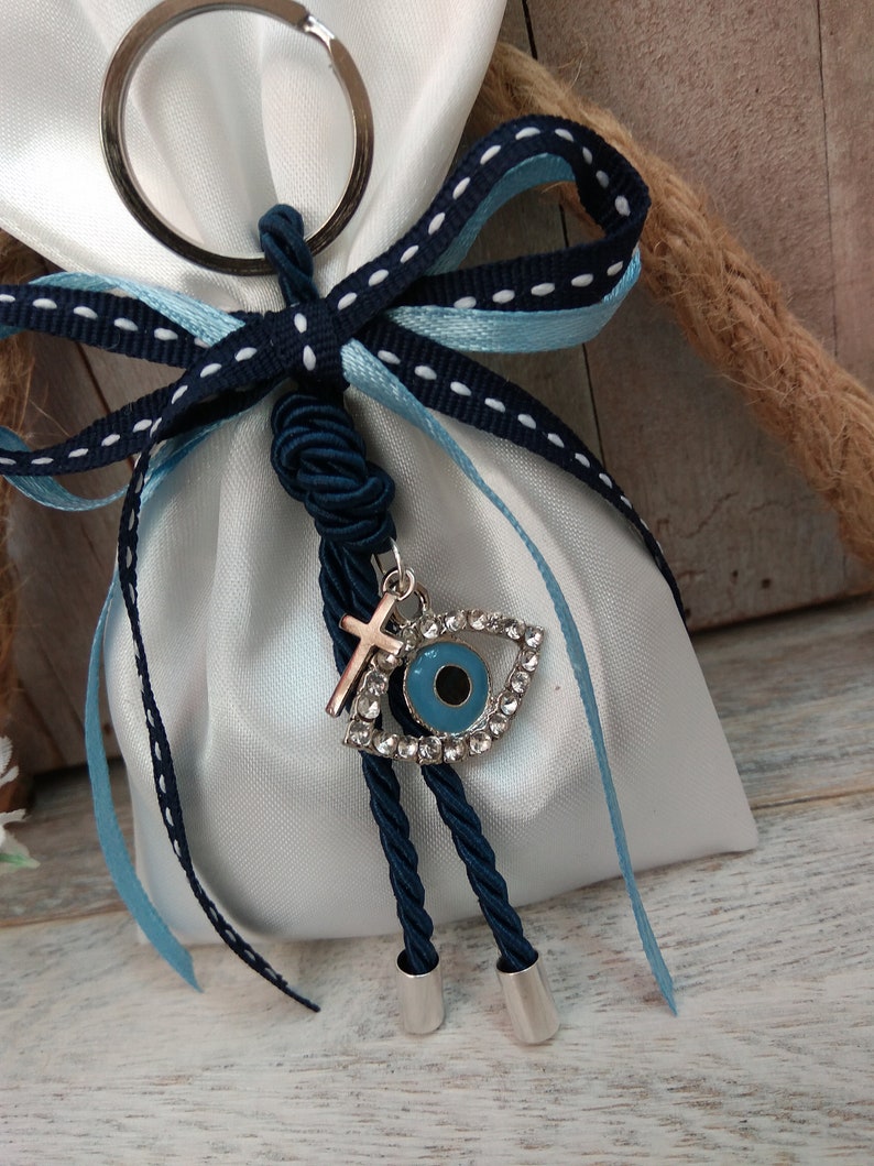 Evil Eye Favor-greek Orthodox Baptism-bomboniera-koufeta-key Chain ...