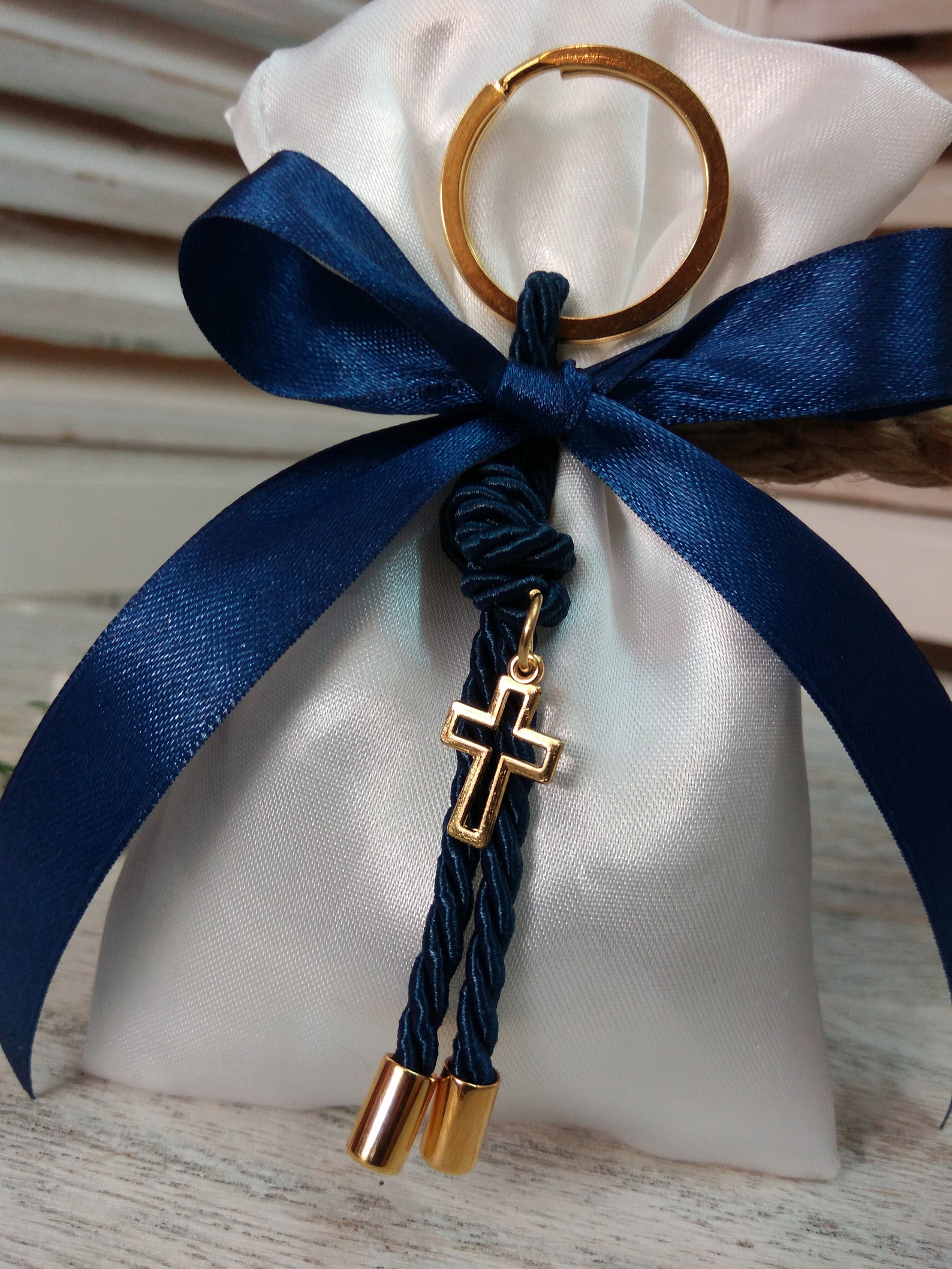 Baptism Favor-25 Pcs-cross Favor Gold and Blue Favor-koufeta - Etsy