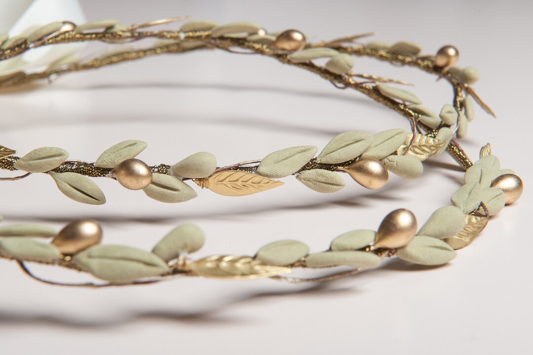 Stefana Wedding Crowns -greek Olive Leaves - Orthodox Greek Style ...