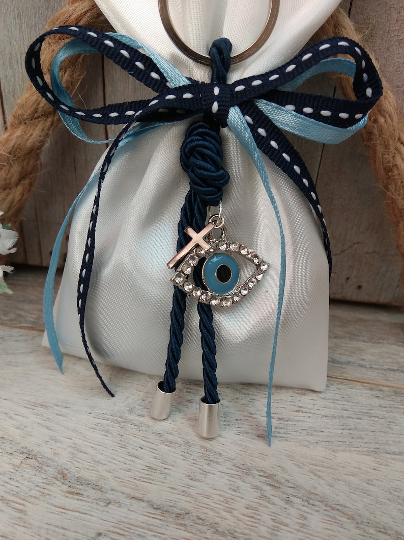 Evil Eye Favor-greek Orthodox Baptism-bomboniera-koufeta-key Chain ...