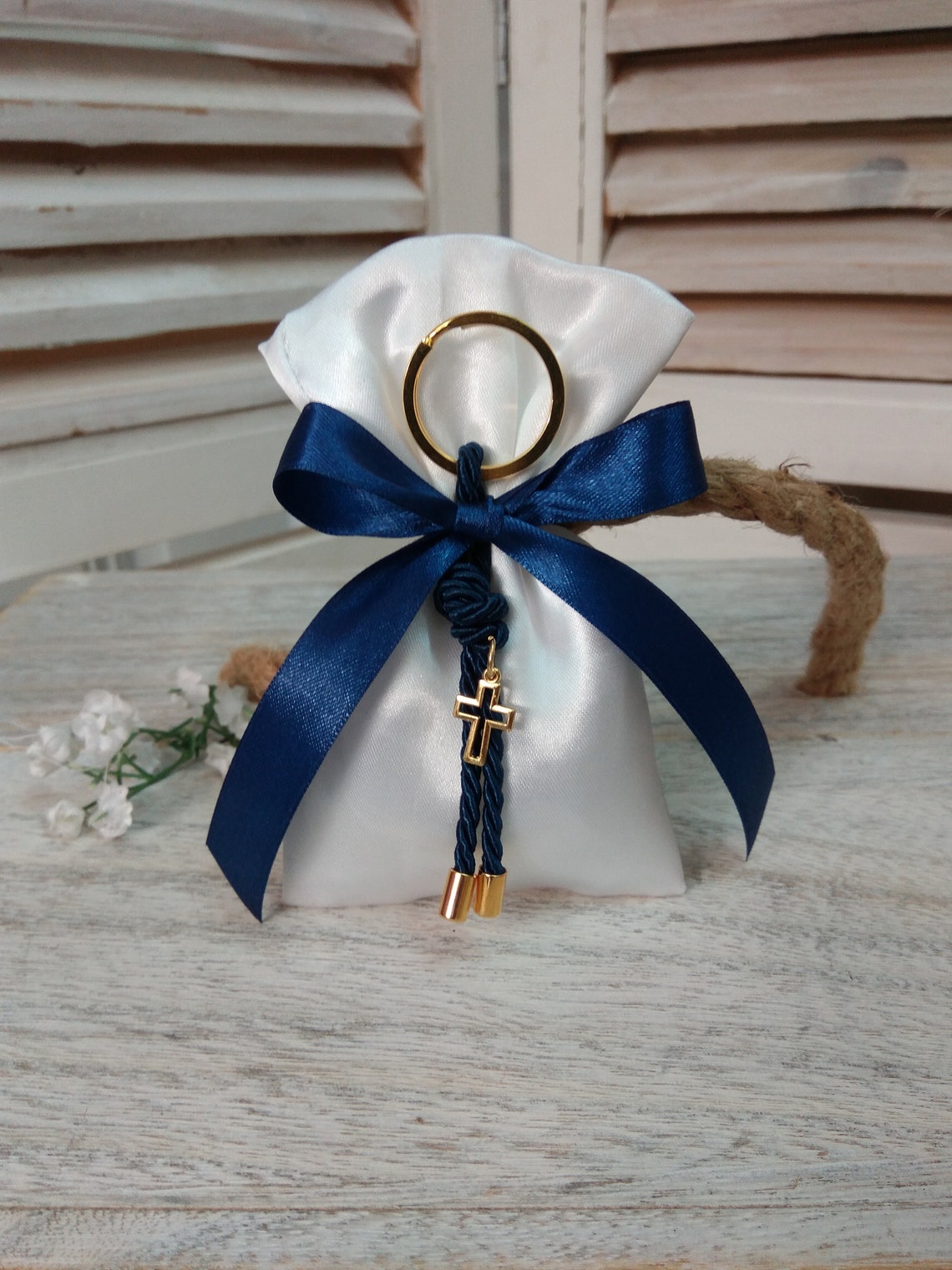 Baptism Favor-25 Pcs-cross Favor Gold and Blue Favor-koufeta - Etsy