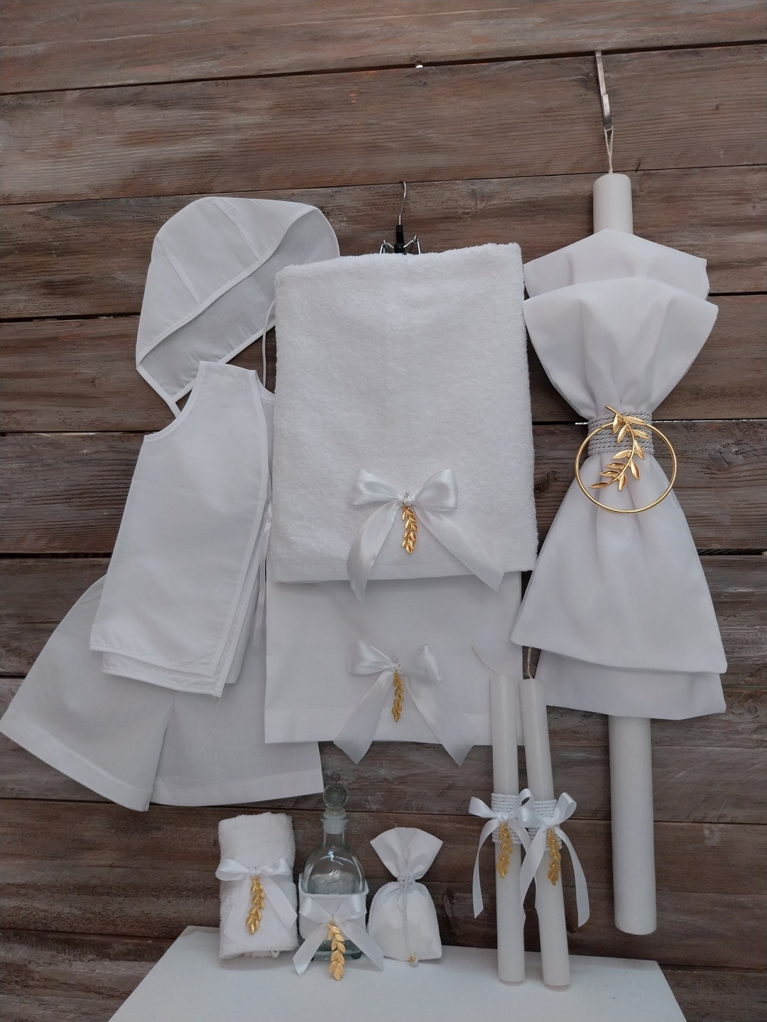 Baptism Set With Olive Branch Refined Baptism- White Baptism-orthodox ...