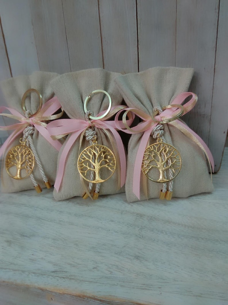 25 Pcs Olive Tree Favor-linen Bag Favor-koufeta Bomboniera-wedding ...