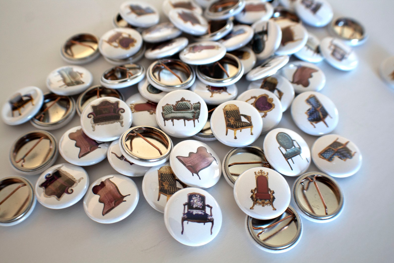 Vintage Furniture Pins Fancy Chair Buttons Velvet Chair | Etsy